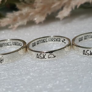 4 Mm Silver BEST FRIEND RINGS for 4 Bff Four Friendship Bestfriend Ring ...