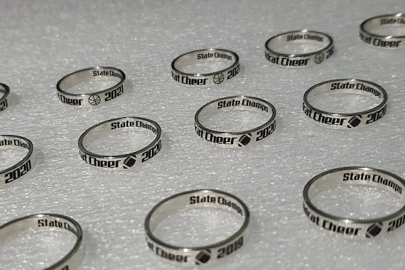 Sterling Silver CUSTOM TEAM RING Gift for Participant - Etsy
