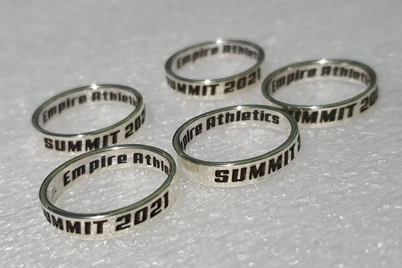 Sterling silver CUSTOM TEAM RING gift for participant | Etsy