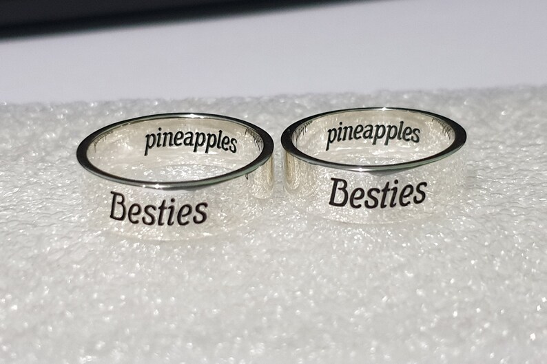 Sterling Silver BEST FRIEND RINGS Personalized Custom Name | Etsy
