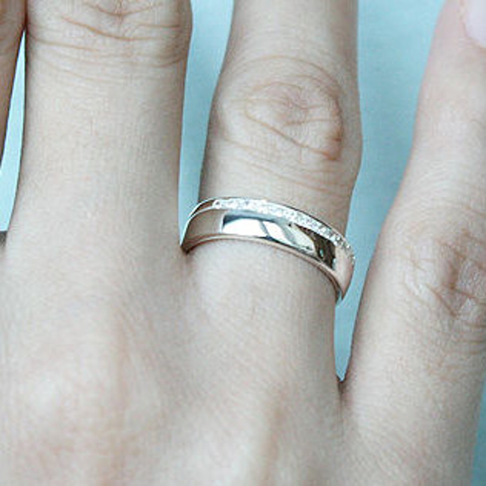 DIAMOND ENGRAVED Ringsilver Diamonds Ringpersonalize | Etsy