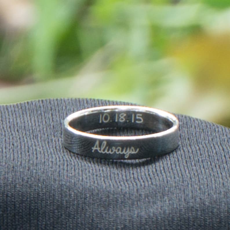 4 Mm CUSTOM ENGRAVED RING Custom Name Engraved Ring Promise - Etsy