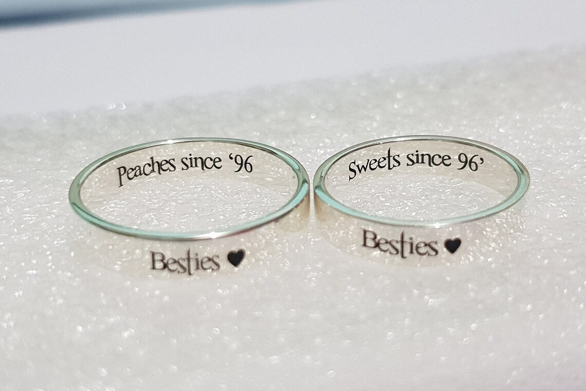 Sterling silver BEST FRIEND RINGS personalized custom name | Etsy