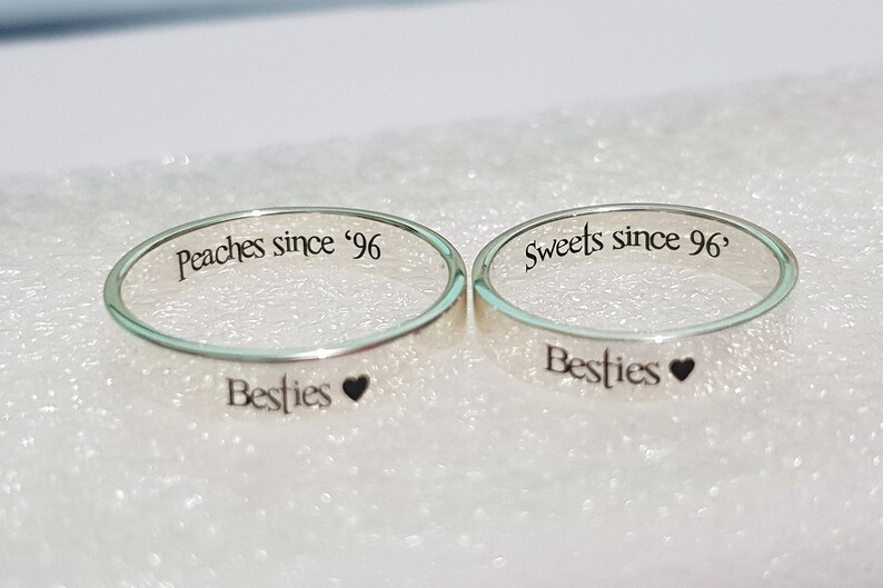 Sterling silver BEST FRIEND RINGS personalized custom name | Etsy