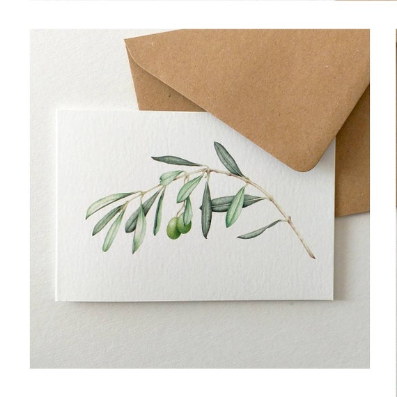 Postcards OLIVE TREE Anniversary.Press.Olive branch Envelope ticket ...