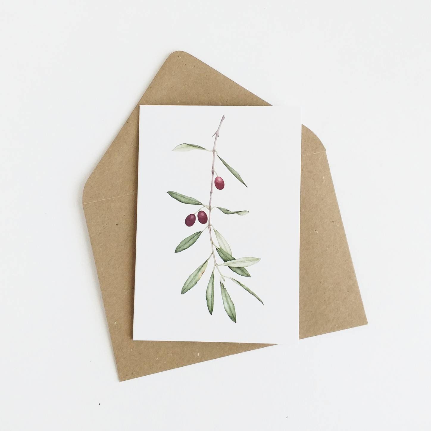 Postcards OLIVE TREE Anniversary.Press.Olive branch Envelope ticket ...