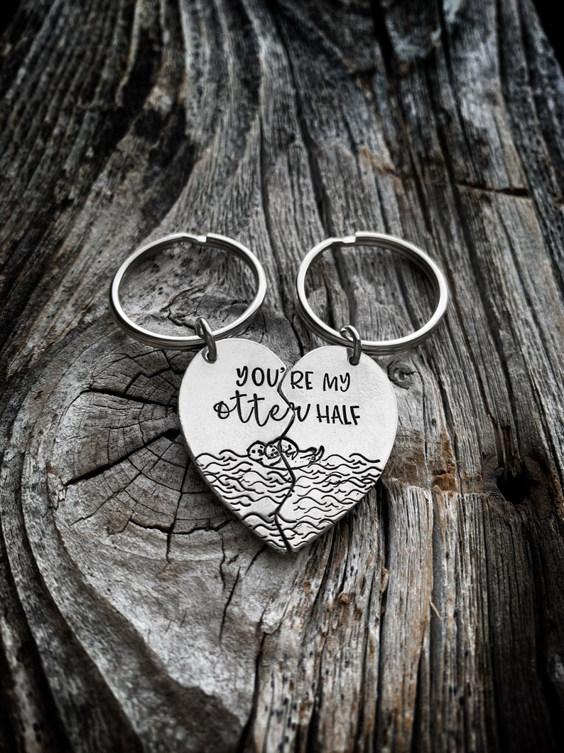 Best Friend Keychain BFF Gift Split Heart Besties Other - Etsy