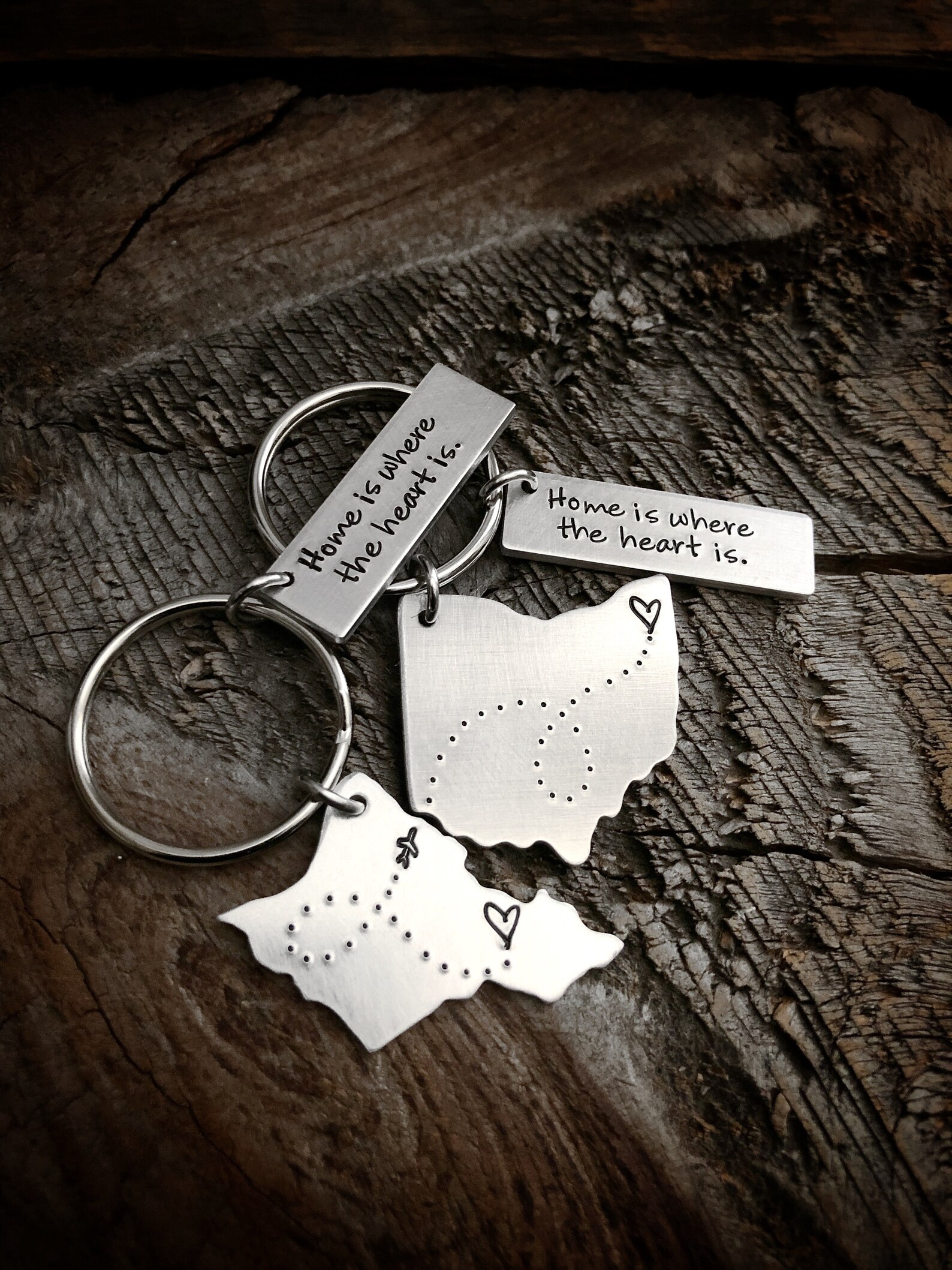 Long Distance Friendship Gift Home Keychain Bestie Gift State - Etsy