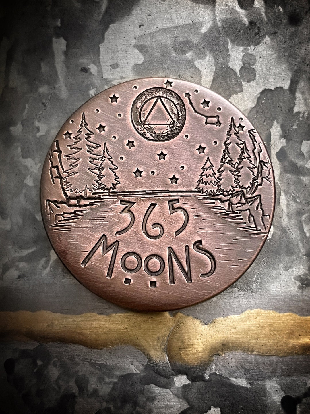 Dark Copper Sobriety Coin, Sobriety Token, Sobriety Gift for Men, Gift ...