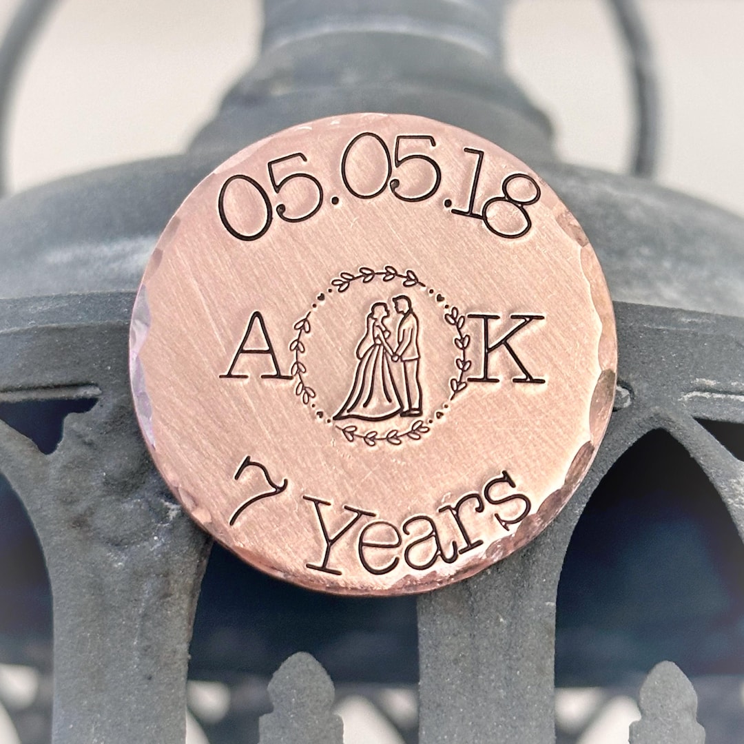 7 Year Anniversary Magnet, Personalized Copper Anniversary Gift for ...