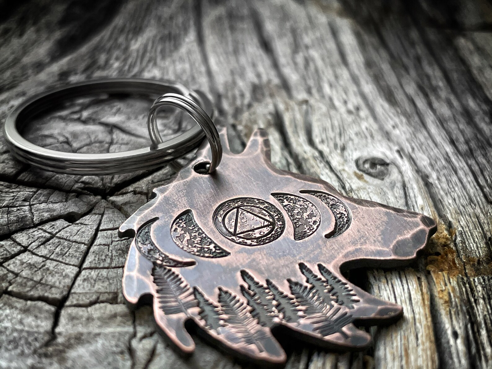 Copper Wolf Sobriety Keychain, Sobriety Token Sobriety Coin, Alcoholic ...