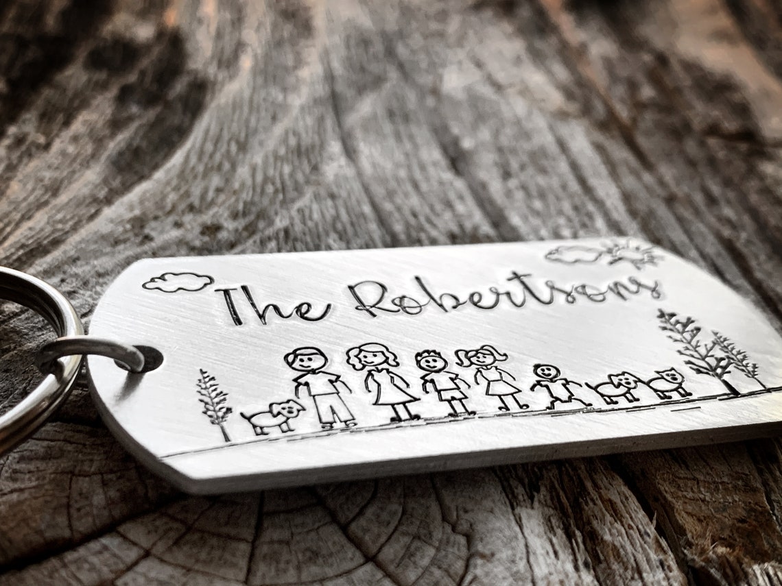 Family Keychain Family Gift Stick Figure Family Family - Etsy