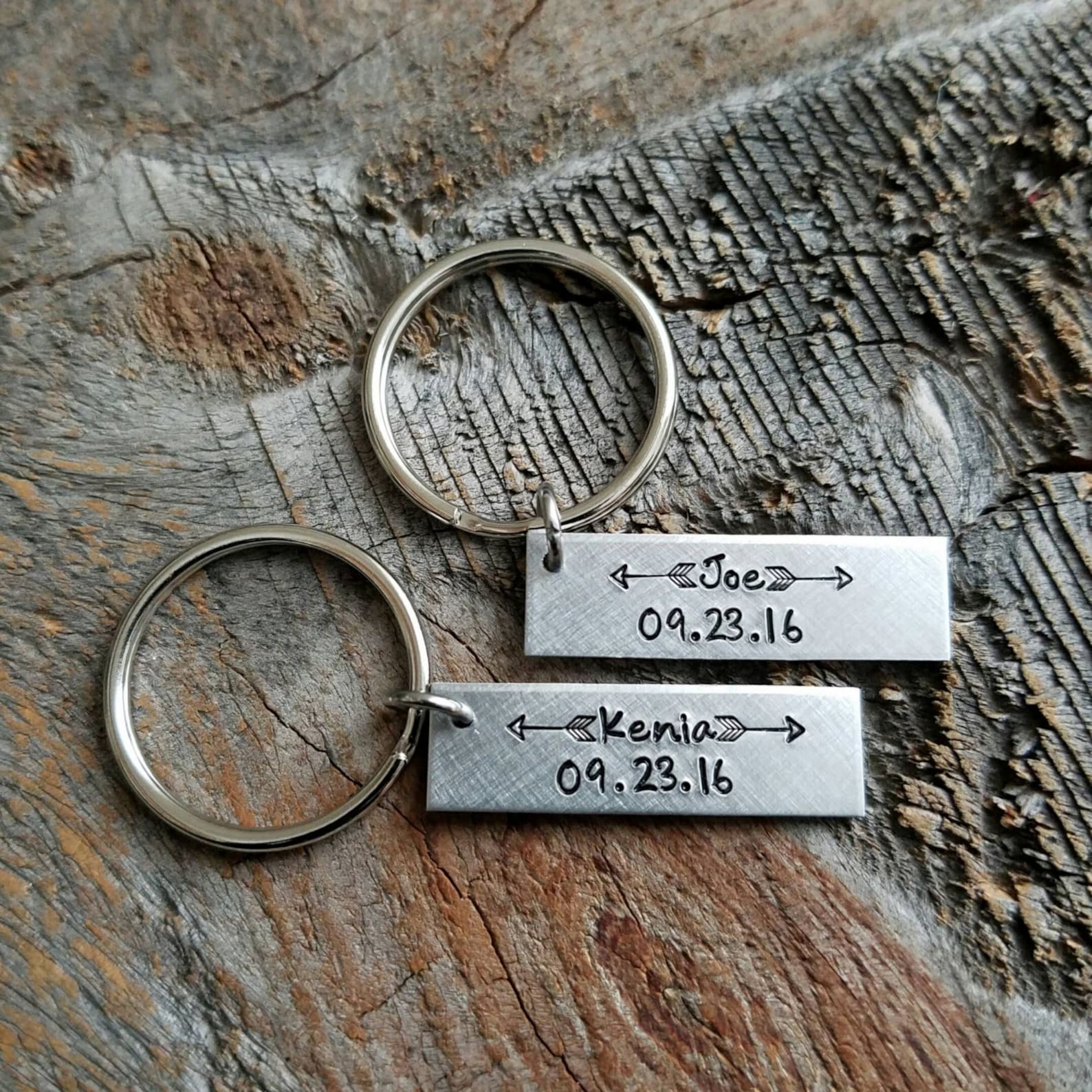 Personalized Tag Keychain Anniversary Date Keychain Custom Tag - Etsy