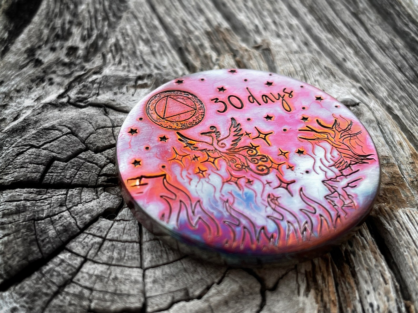 Patinated Copper Sobriety Token Sobriety Coin Sobriety Chip | Etsy