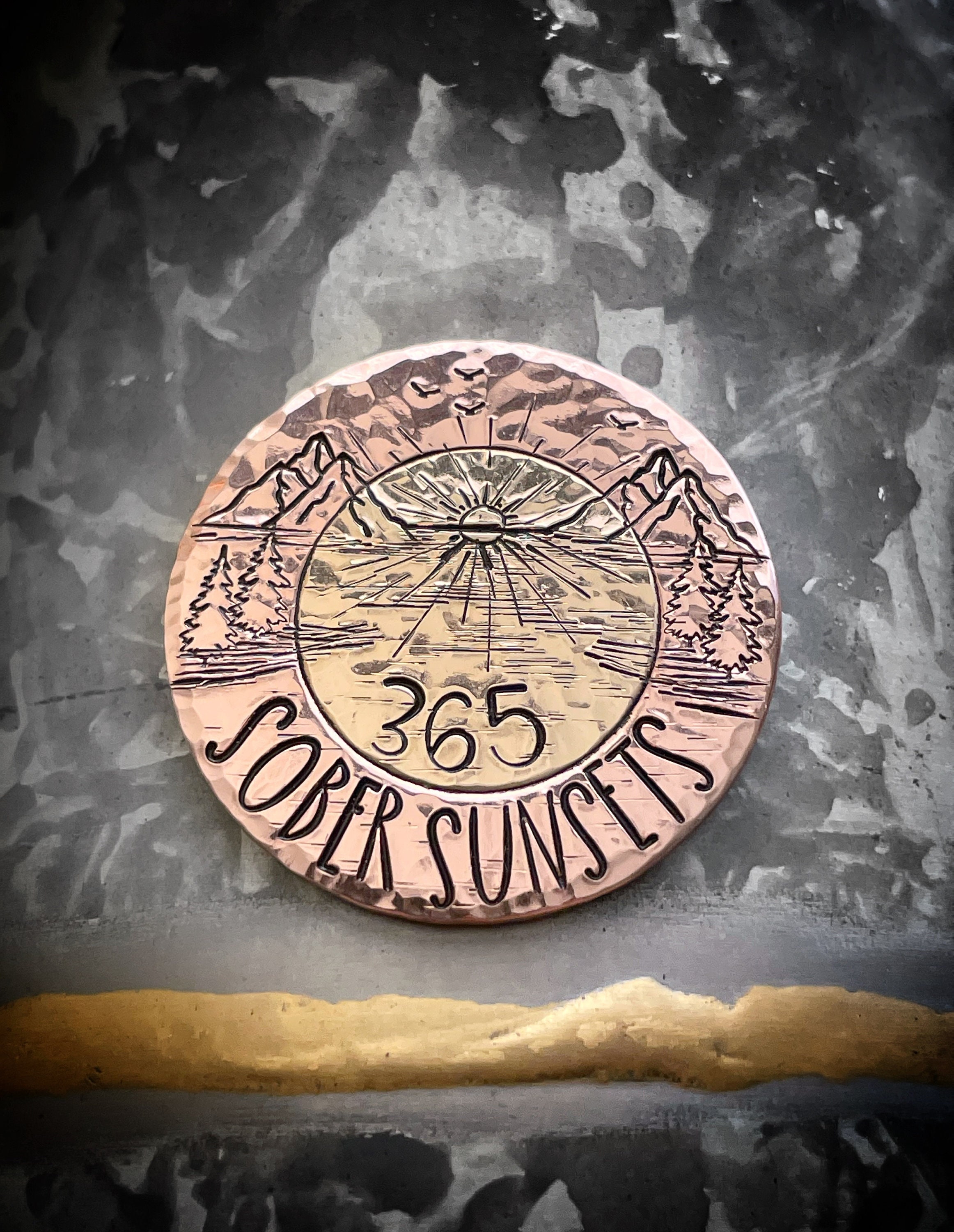 Copper and Bronze Sobriety Chip Sobriety Token Recovery - Etsy