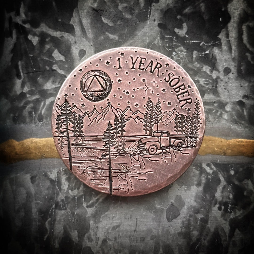 Dark Copper Sobriety Coin, Sobriety Chip, Sobriety Token, Recovery Gift ...
