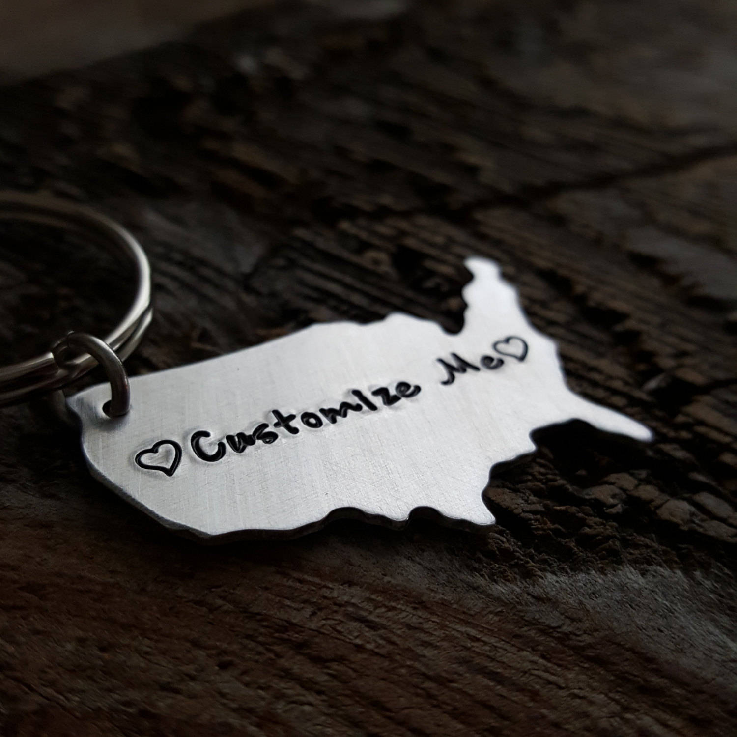 Customizable USA Keychain Design Your Own State Keychain Long | Etsy