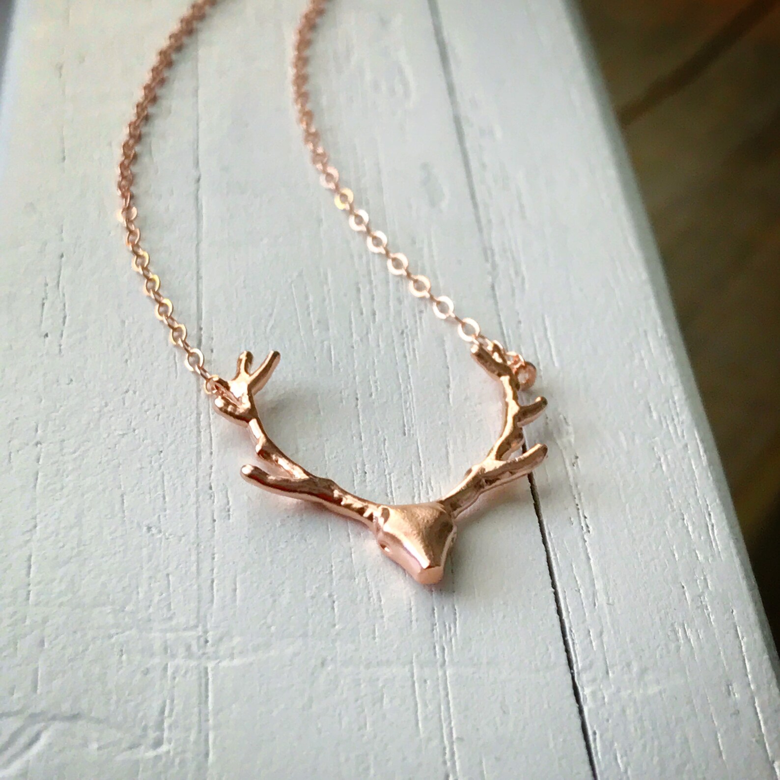 Deer Necklace Elk Antler Necklace Deer Pendant Connector Necklace on ...