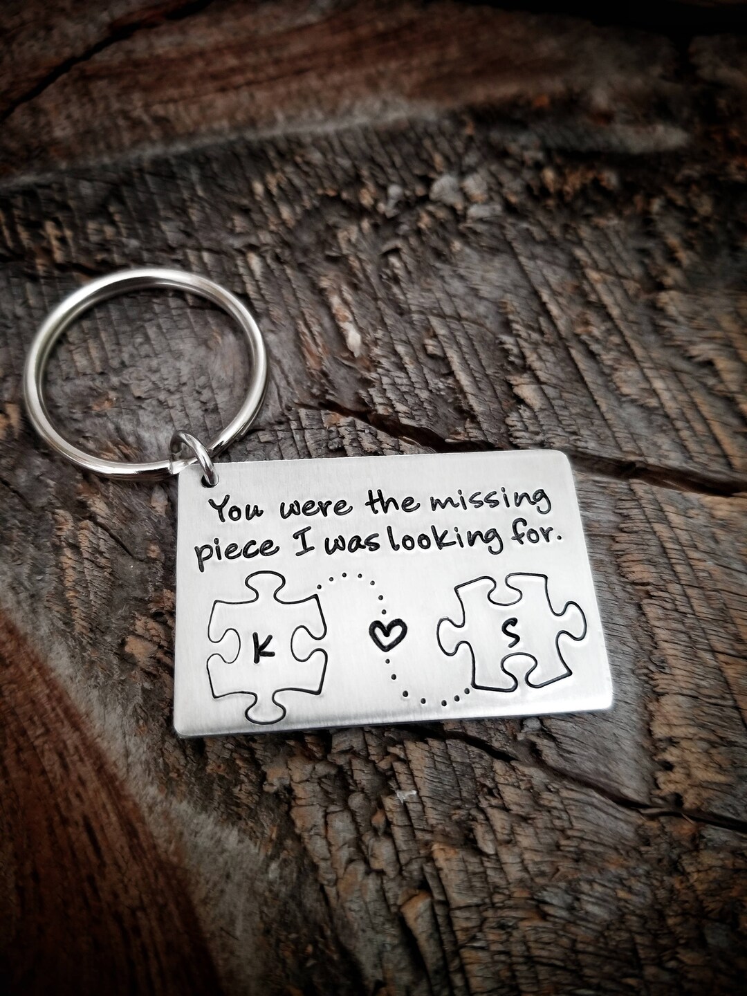 Puzzle Piece Keychains, Couple Keychains, Personalized Keychains ...