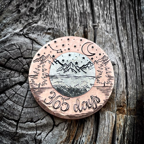 Night and Day Sobriety Coin 30 Days Sober 60 Days 90 Days - Etsy