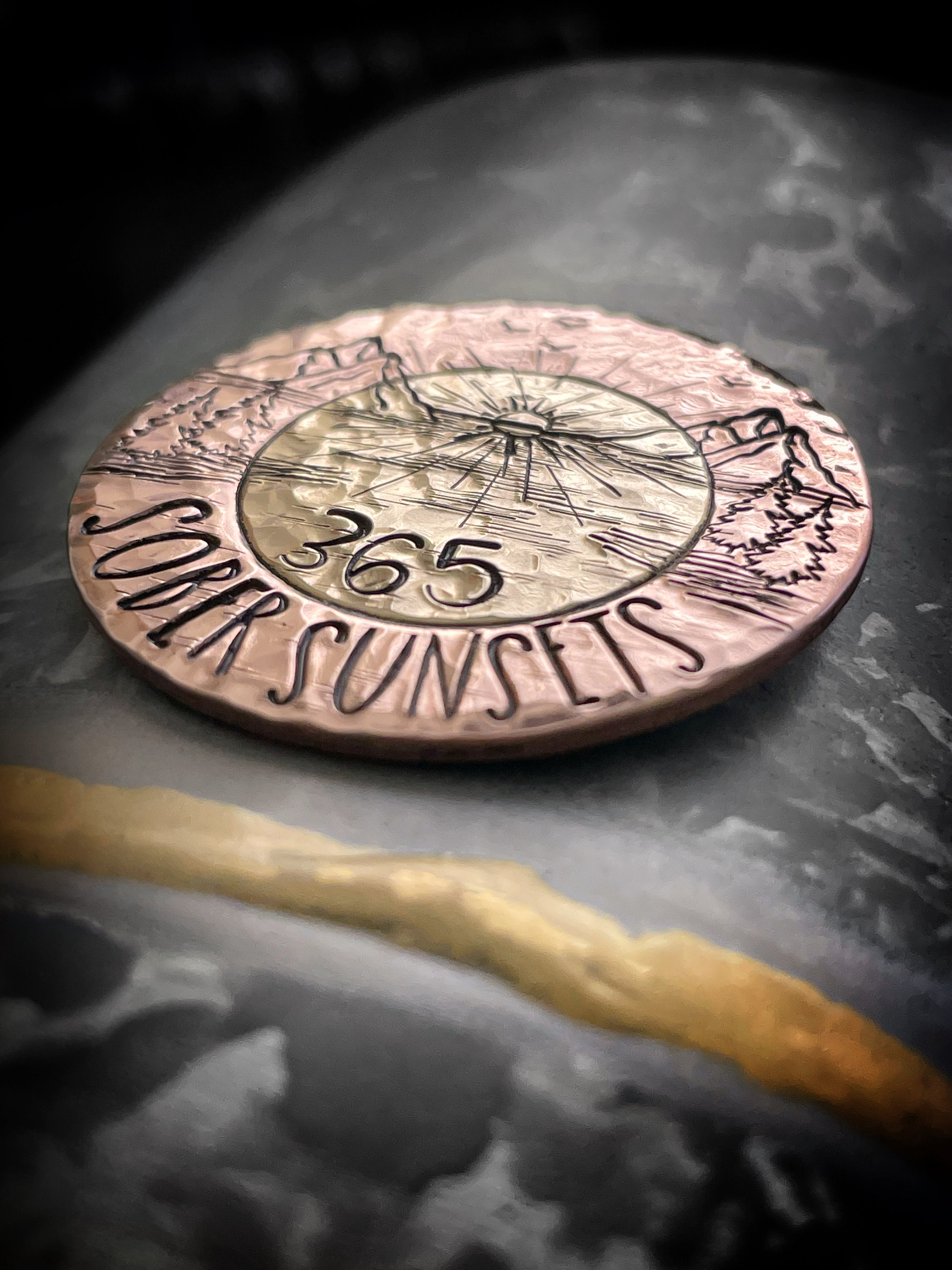 Copper and Bronze Sobriety Chip, Sobriety Token, Recovery Token ...