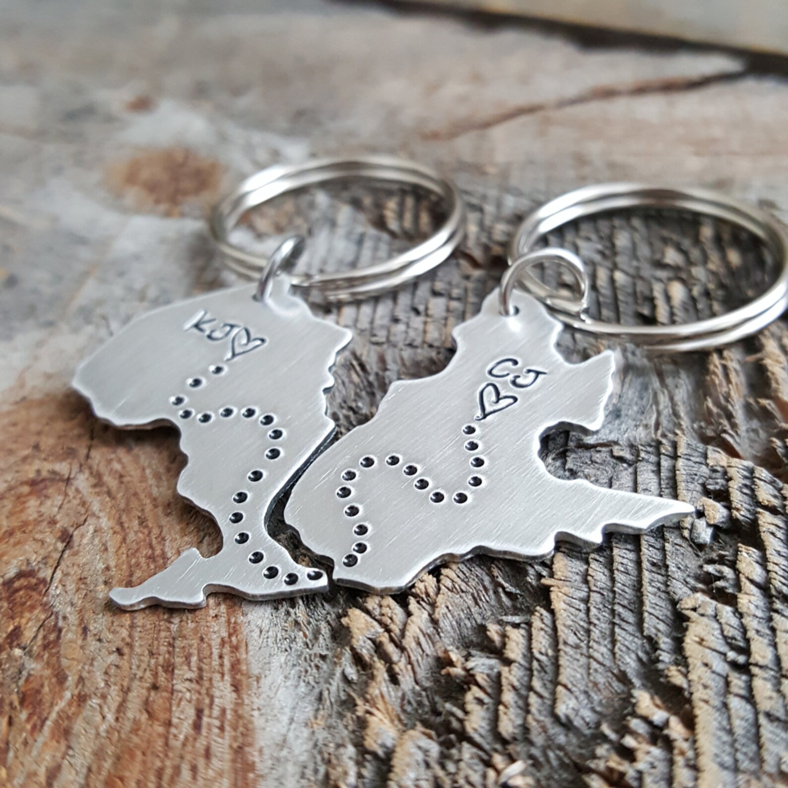 USA and Canada Keychains Long Distance Relationship Quebec - Etsy