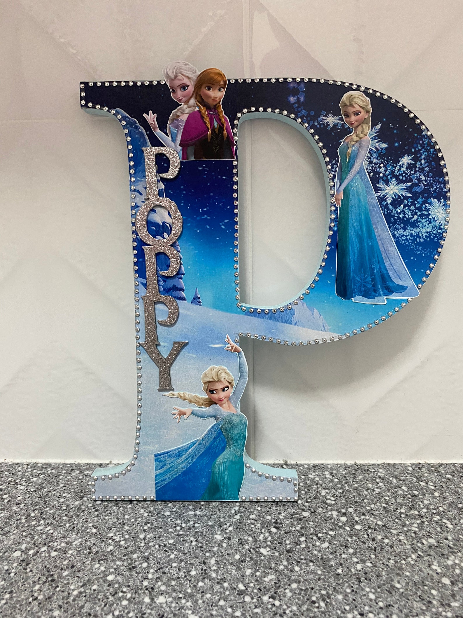 Personalised kids name sign frozen inspired name plaque | Etsy