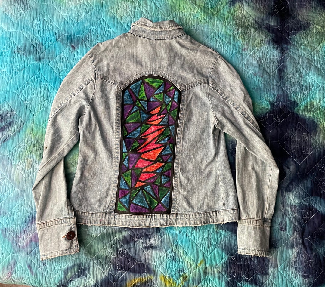 GD 13 Point Bolt Hand Painted Vintage Denim Jacket - Etsy