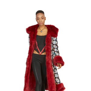 Ruby Ruler of Aztlán Fur Coat | Burning Man | Playa Jacket | Women's ...