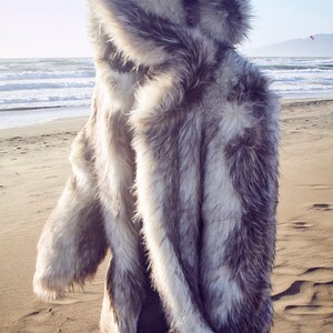 LORD OF WOLVES Faux Fur Coat for Burning Man | Playa Jacket | Mens ...