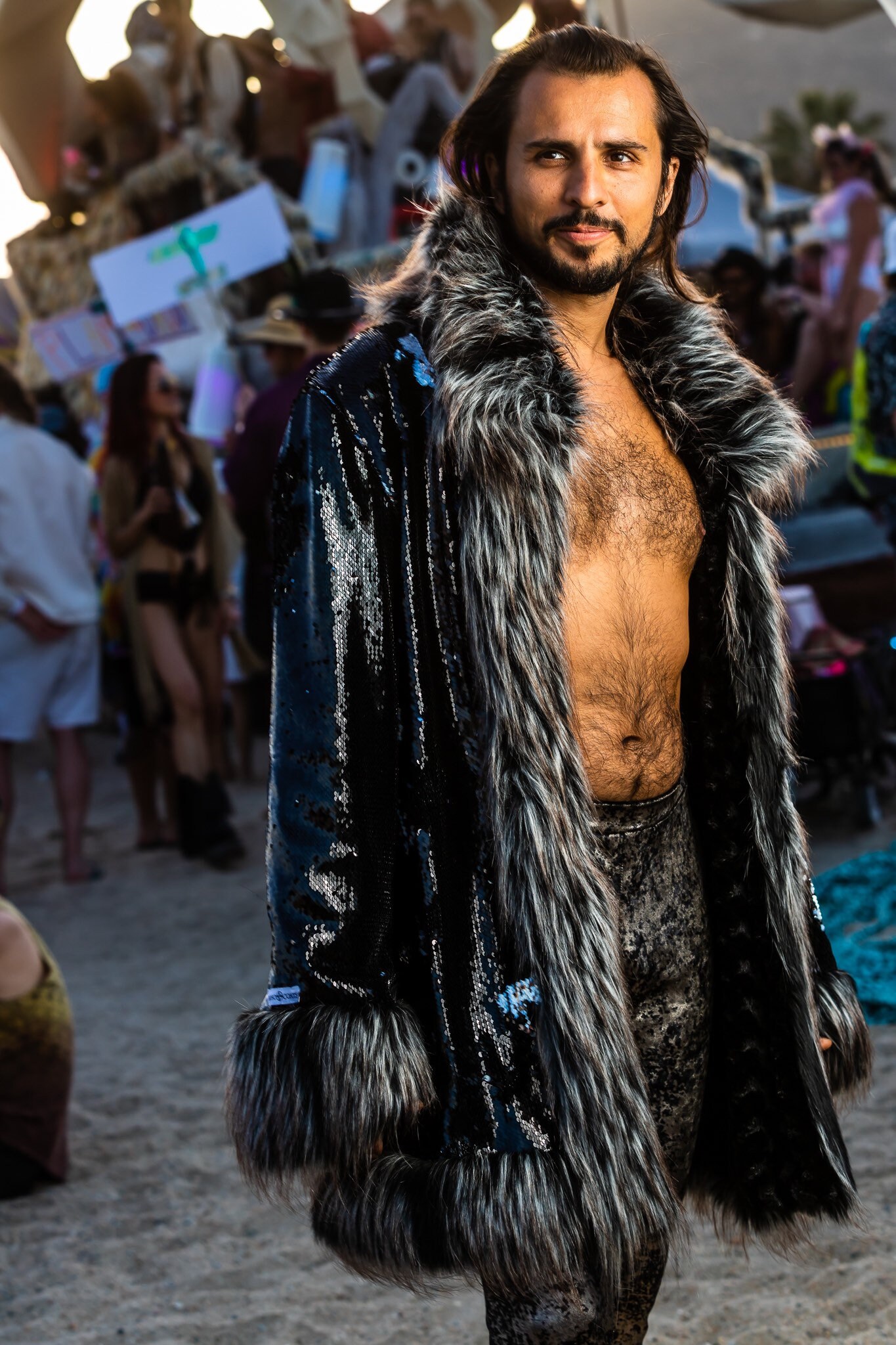 SILVER DRAGON Fur Coat | Burning Man | Playa Jacket | Mens Costume ...