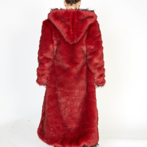 Red Dragon Fur Coat | Burning Man | Playa Jacket | Mens Costume | Faux ...
