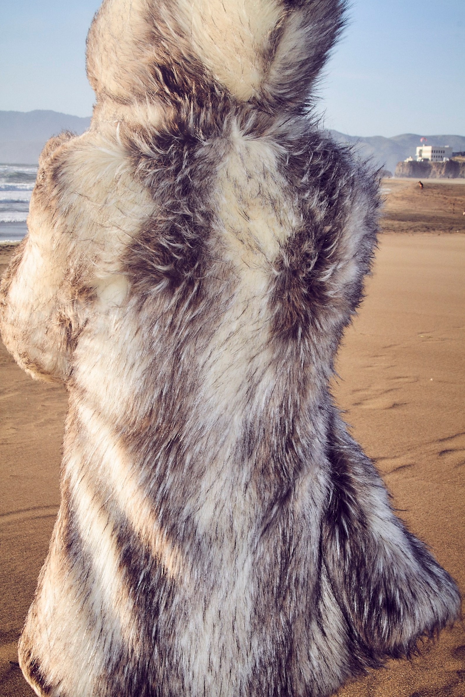 LORD OF WOLVES Faux Fur Coat for Burning Man | Playa Jacket | Mens ...
