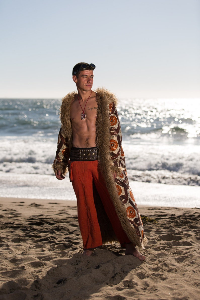 WARRIOR Burning Man Fur Coat | Playa Jacket | Festival Outfit for Men ...
