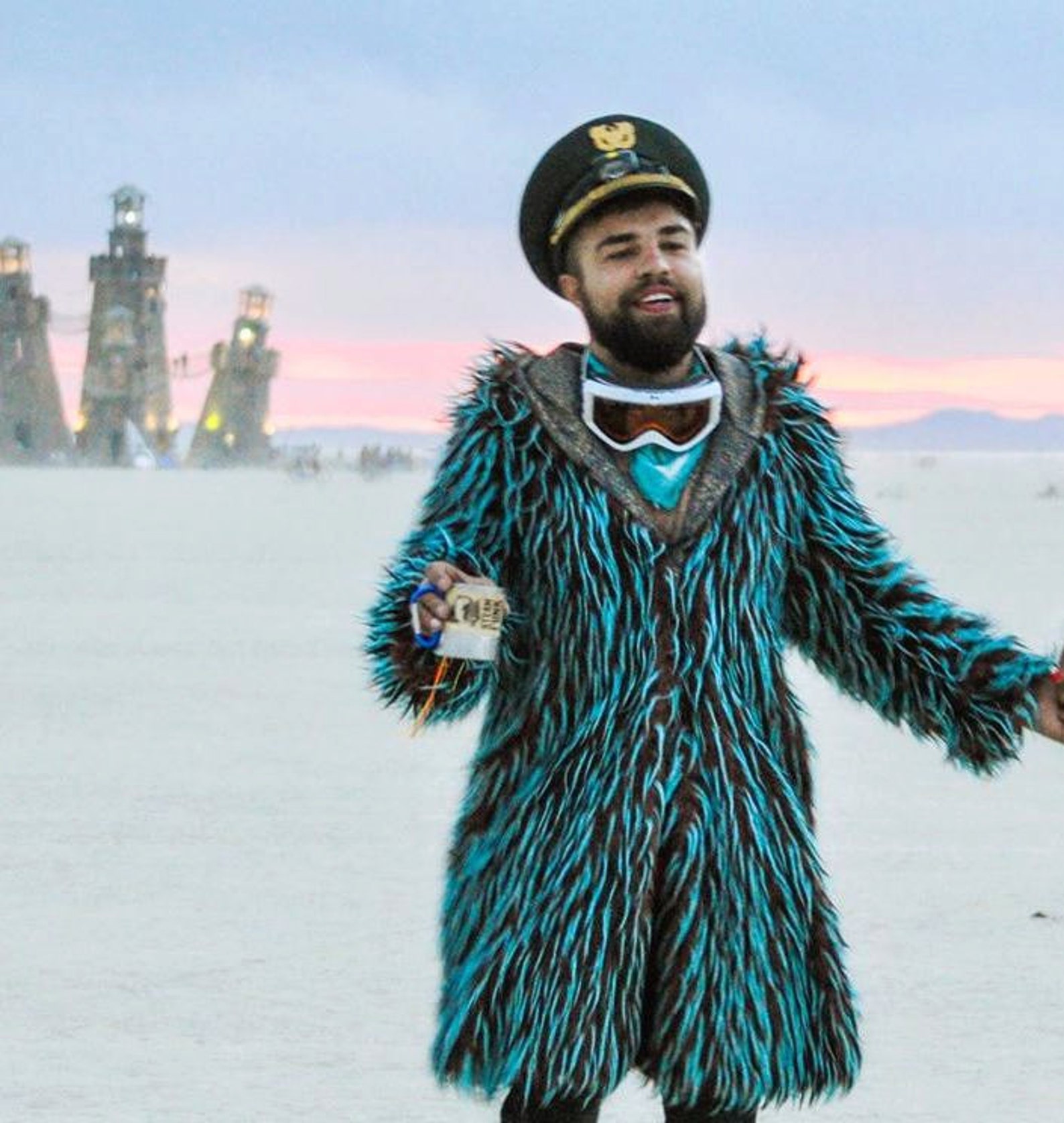GYPSY SOUL Faux Fur Coat | Fun Blue Funky Disco Men's Faux Fur Coat ...