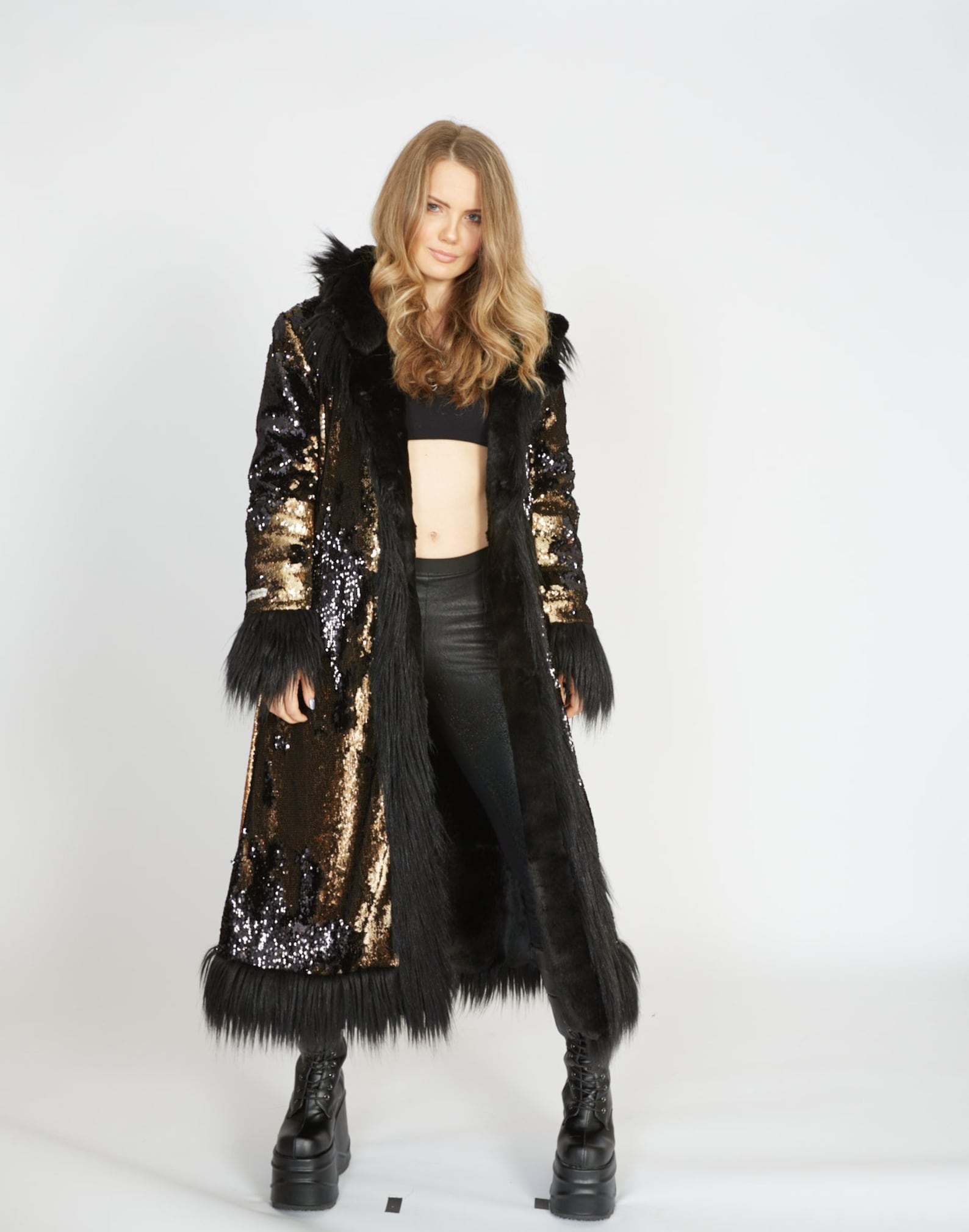 ROCKSTAR Faux Fur Coat | Burning Man | Playa Jacket | Womens Costume ...