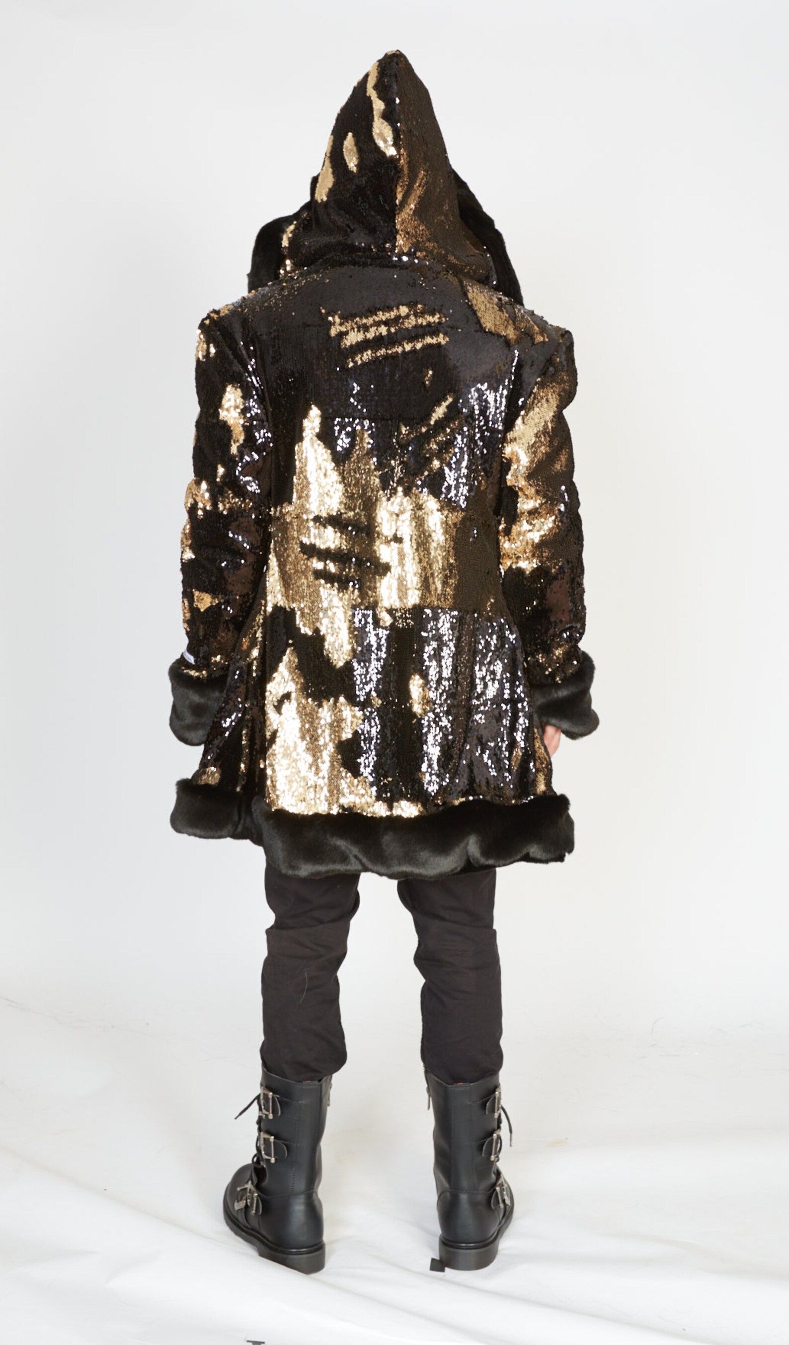 GOLDEN DRAGON Fur Coat | Burning Man | Playa Jacket | Mens Costume ...