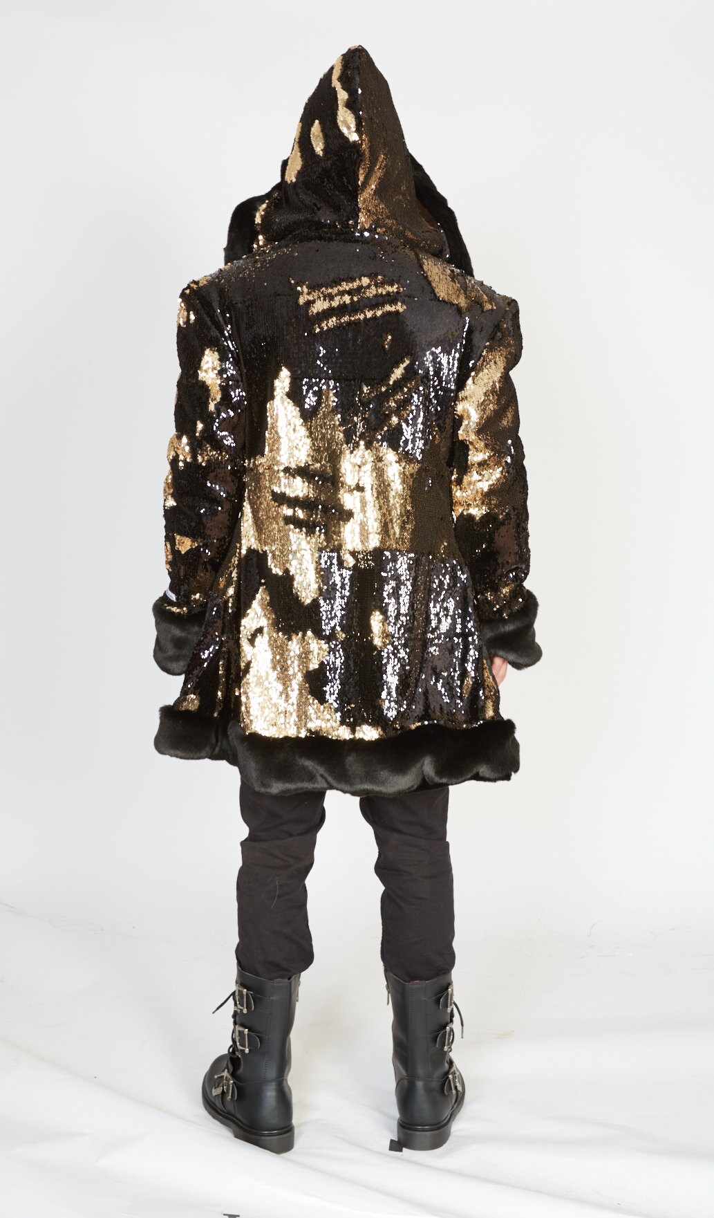 GOLDEN DRAGON Fur Coat | Burning Man | Playa Jacket | Mens Costume ...