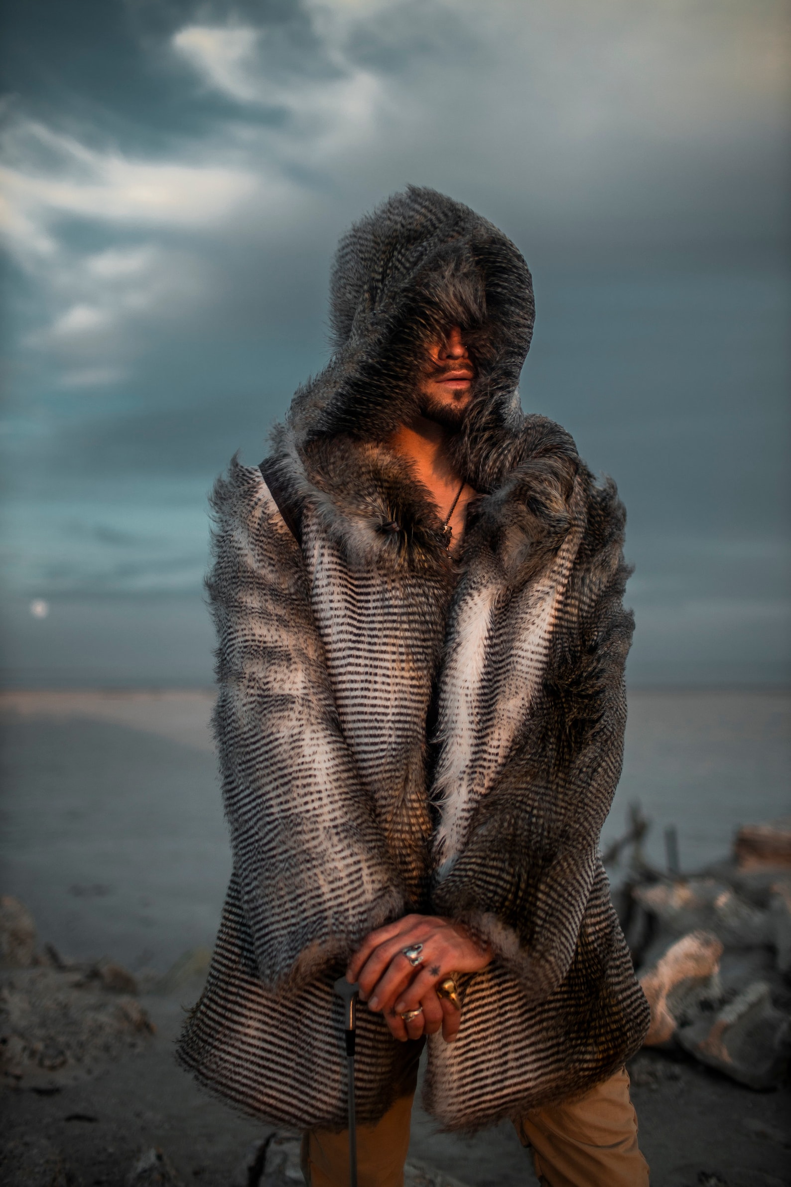 The MASTER OF SPIRITS Faux Fur Coat for Men | Burning Man | Reversible ...