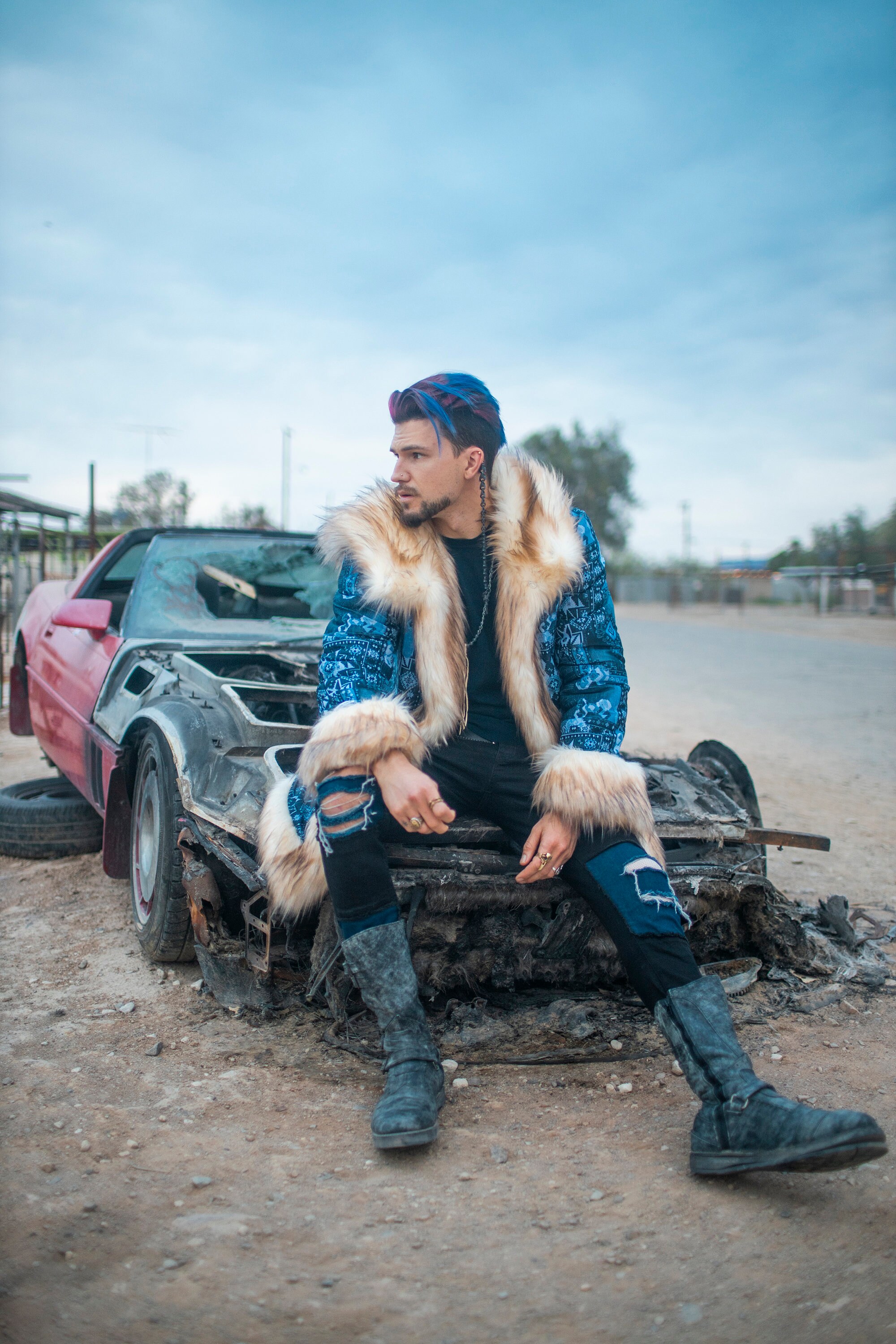 TARANTINO Faux Fur Coat | Burning Man | Playa Jacket | Mens Costume ...