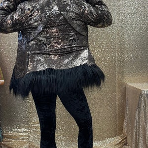 BLACK CAT Reversible Faux Fur Coat | Sleek and Mysterious Luxury Jacket ...