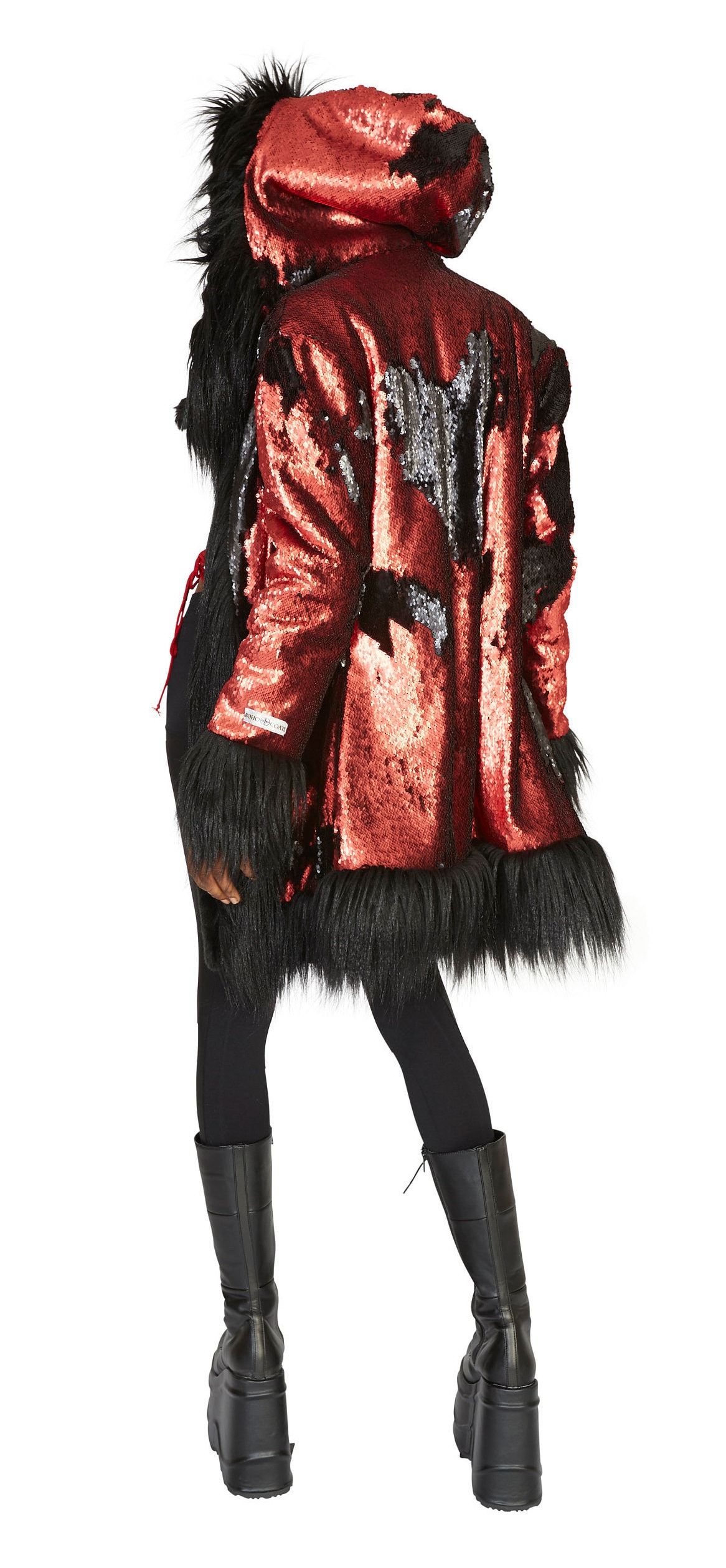 RED PASSION Faux Fur Coat | Burning Man | Playa Jacket | Mens Costume ...
