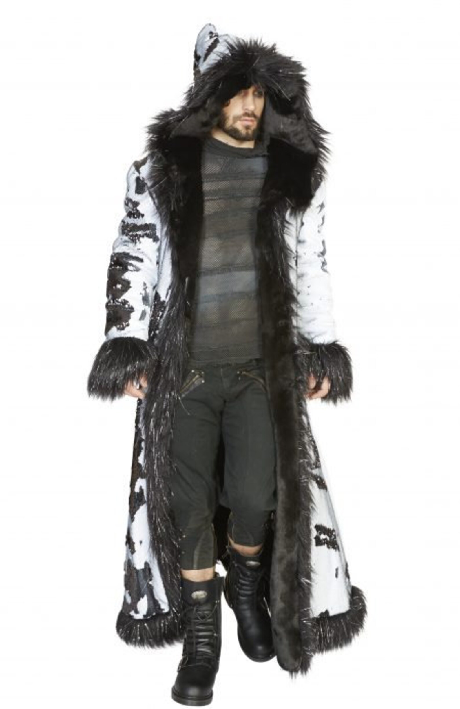 ALWAYS CLASSY Faux Fur Coat Burning Man Playa Jacket Mens Costume Faux ...