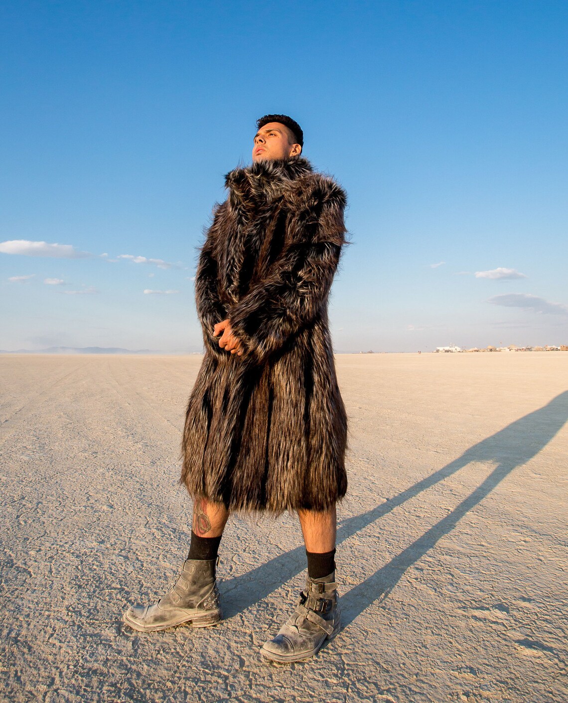 NATURE Fur Coat | Burning Man Fitted Coat | Playa Jacket | Faux Fur ...