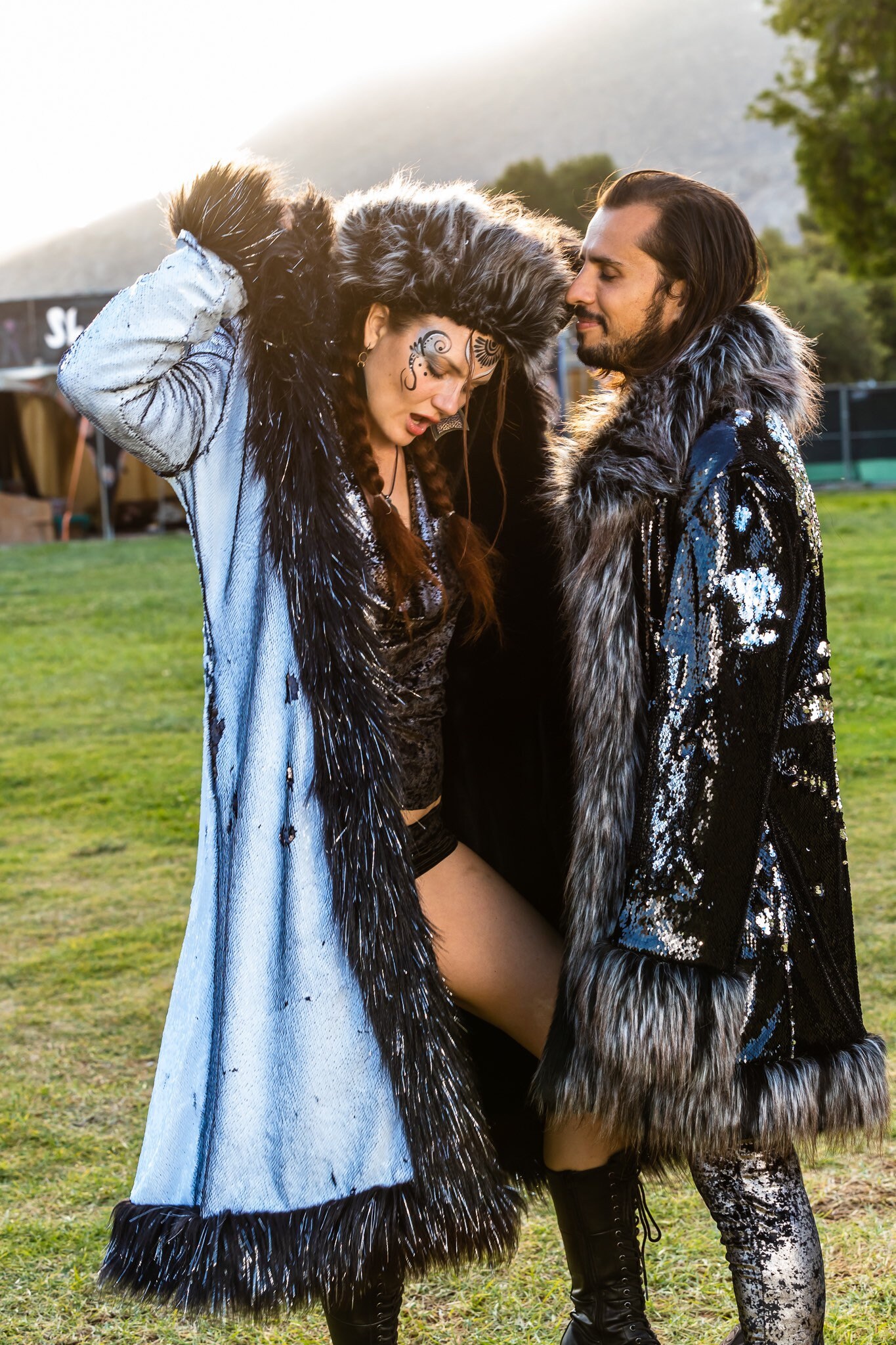SILVER DRAGON Fur Coat | Burning Man | Playa Jacket | Mens Costume ...