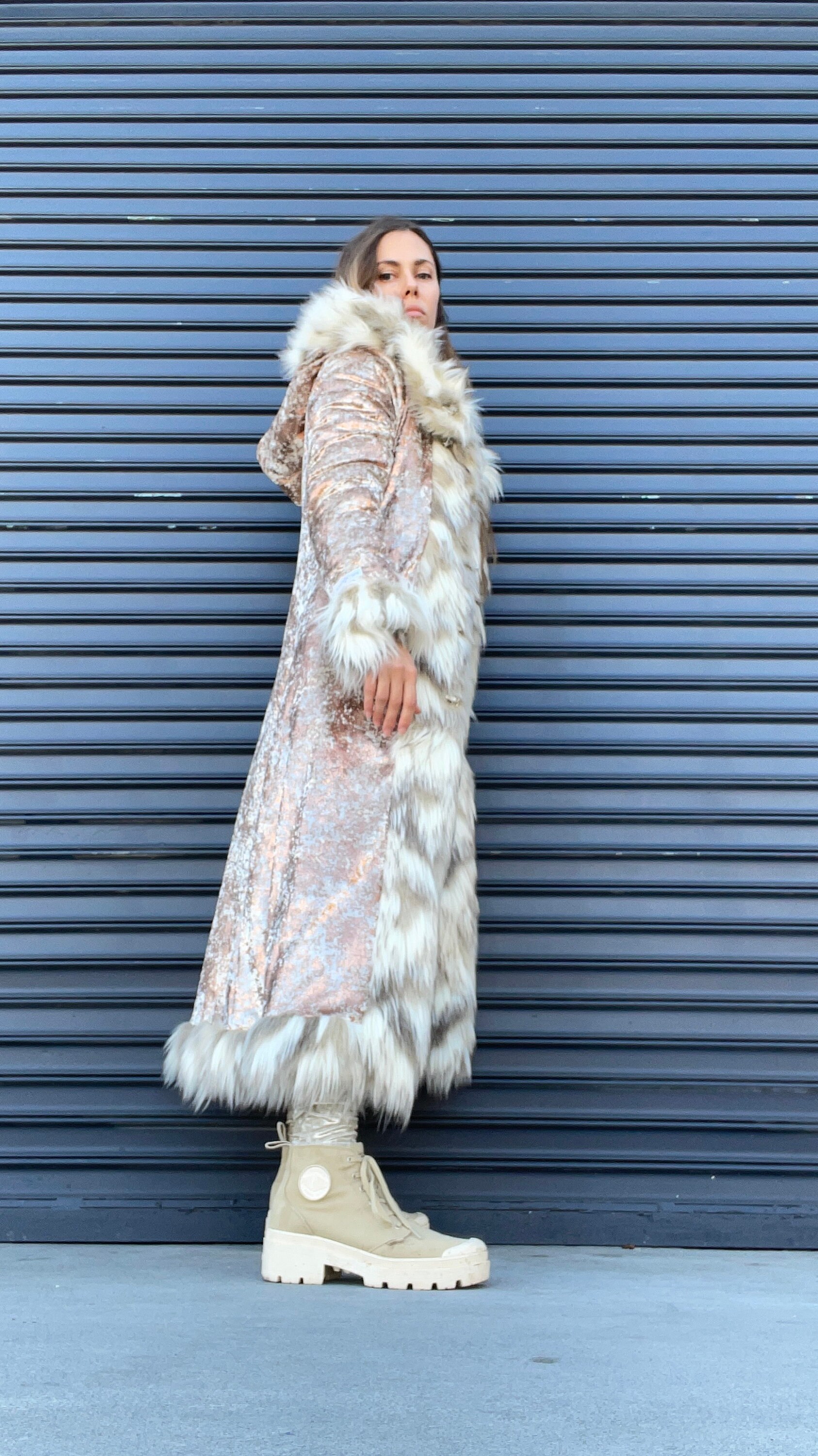 PLAYA SPIRIT Burning Man Faux Fur Coat Playa Outfit Boho Coat Burning ...