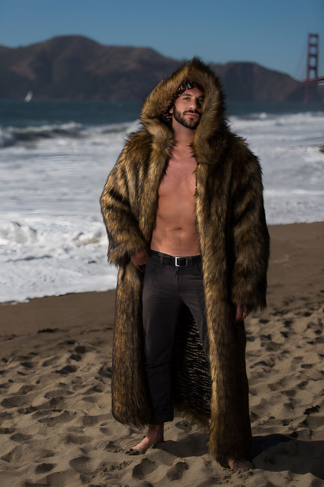 BIG BEAR Fur Coat | Mens Fur Coat | Burning Man | Playa Jacket | Mens ...