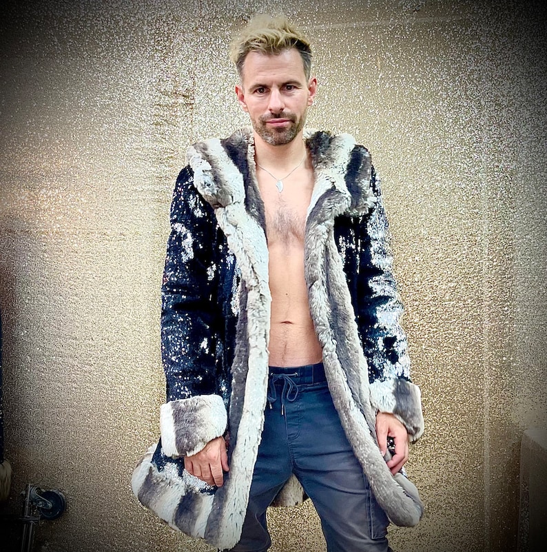 SILVER DRAGON Faux Fur Coat | Mystical Shimmer & Soft Lining | Bold ...