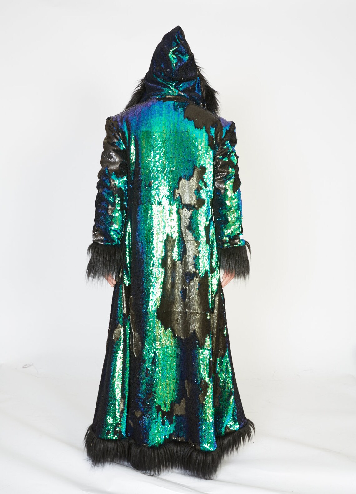 Master Dragon - Scale Sequin Fur Coat | Reversible Burning Man Festival ...