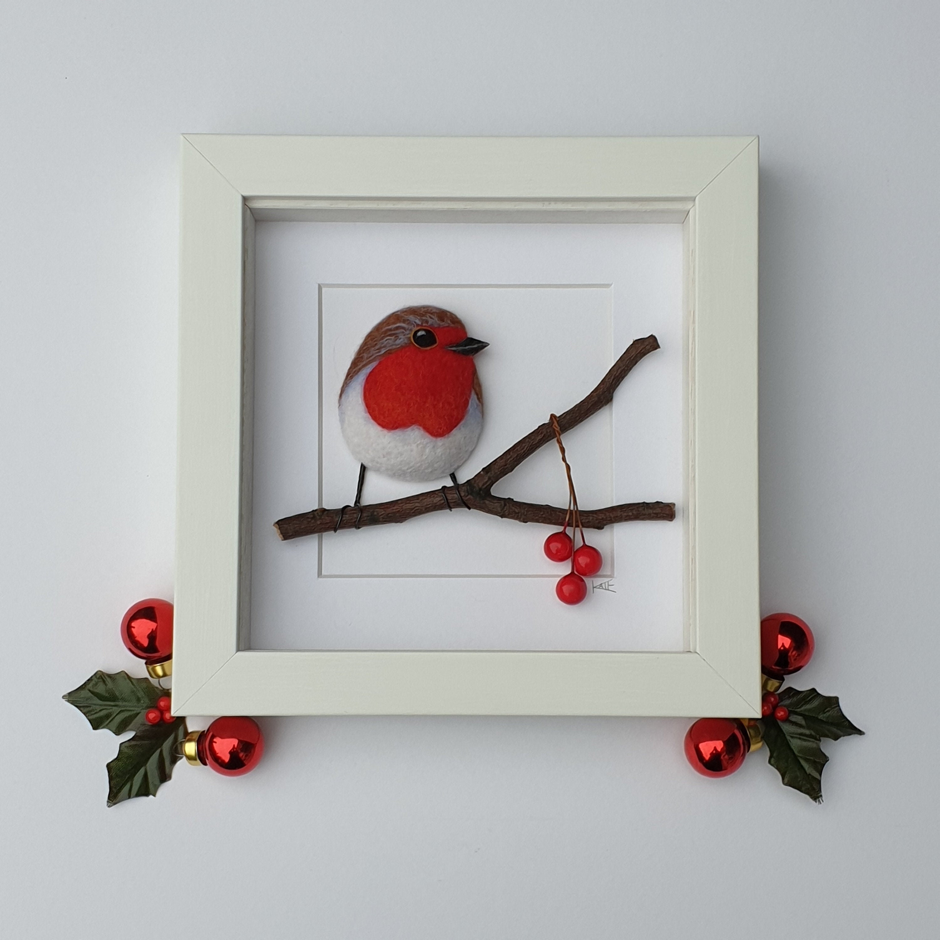 Needle Felted Framed Robin, Mini Robin - Etsy UK